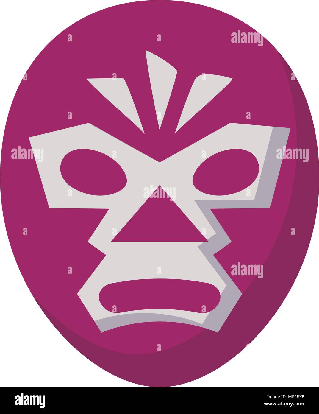 wrestler mask icon over white background, vector illustration Stock ...