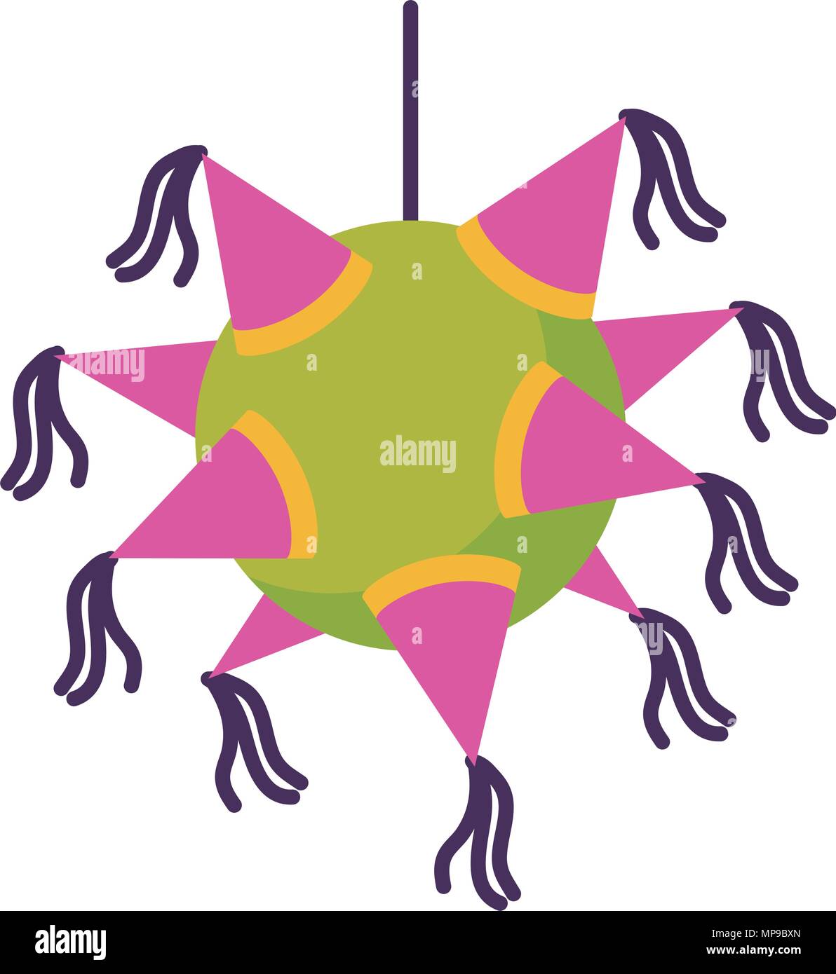 Mexican pinata icon over white background, vector illustration Stock ...