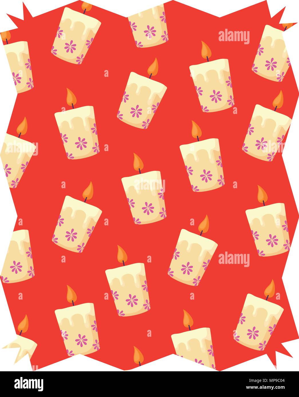 abstract frame with candles pattern over white background, vector ...