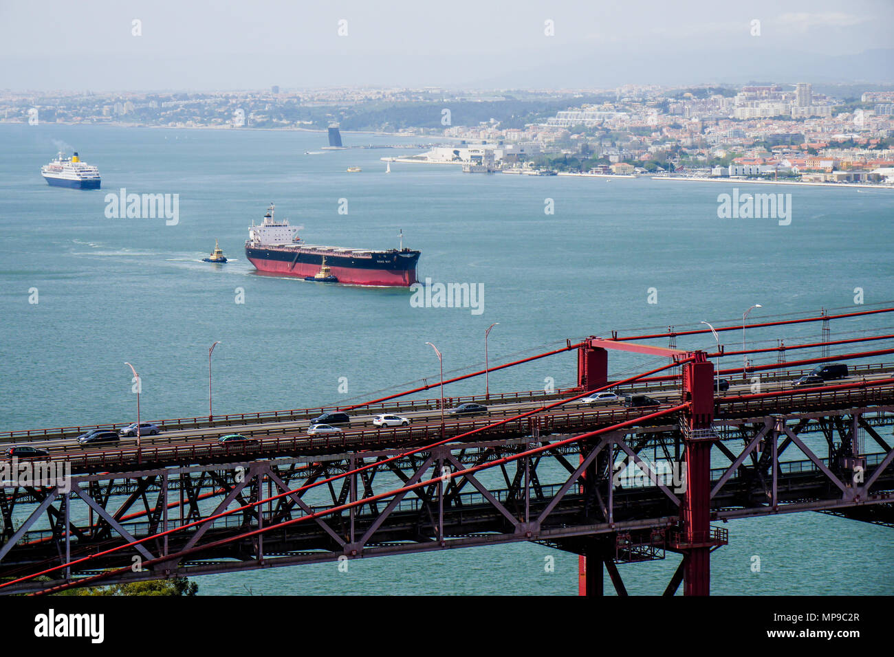 Car traffic on bridge ships hi-res stock photography and images - Alamy