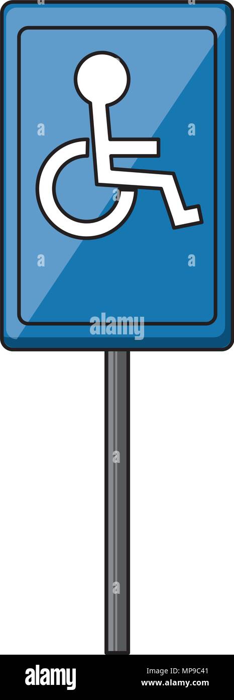 Disable Parking Zone Sign over white background, colorful design ...