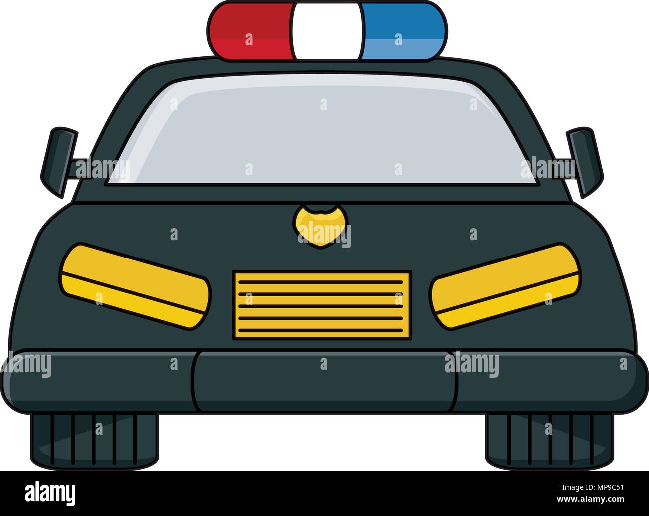 police car icon over white background, vector illustration Stock Vector ...