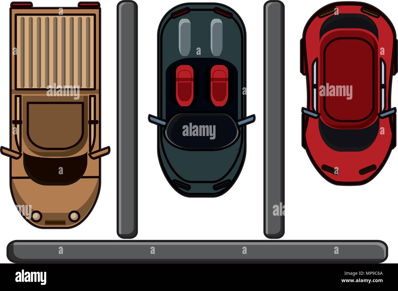 parking lot icon over white background, top view design, vector ...