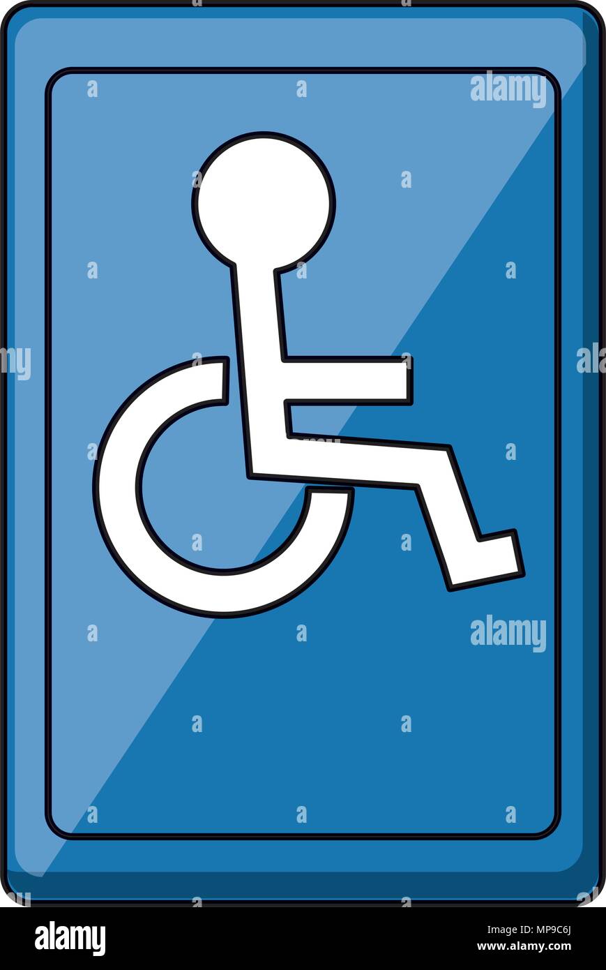 Disable Parking Zone Sign over white background, colorful design ...