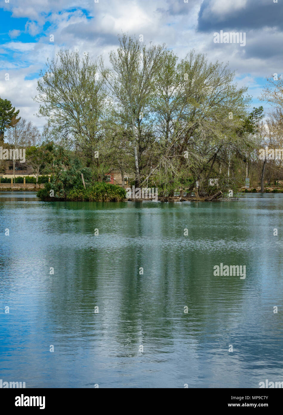 Anna lagoon in Valencia with reflections, vertical composition Stock ...