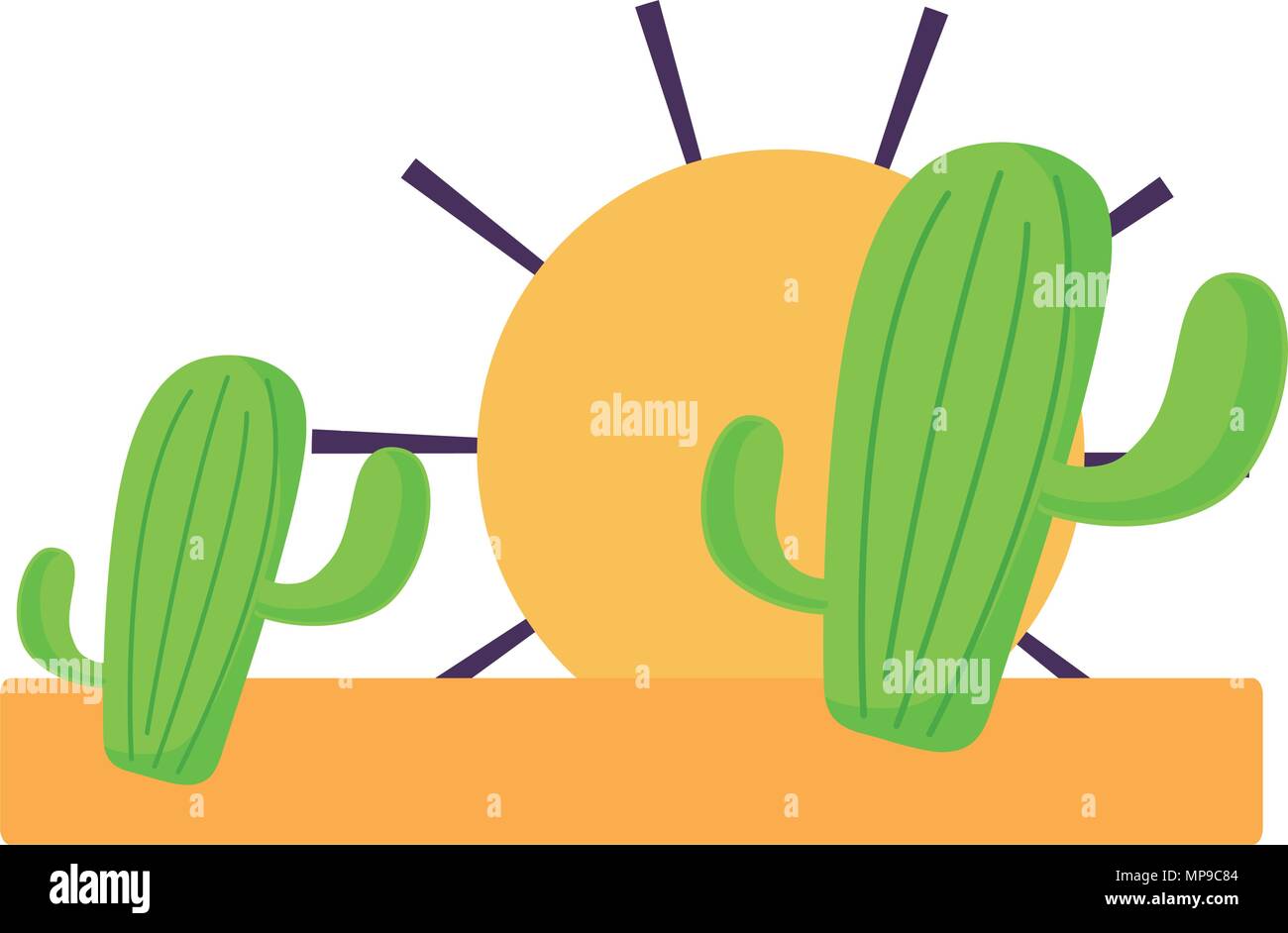 sun and cactus design. over white background, vector illustration Stock ...