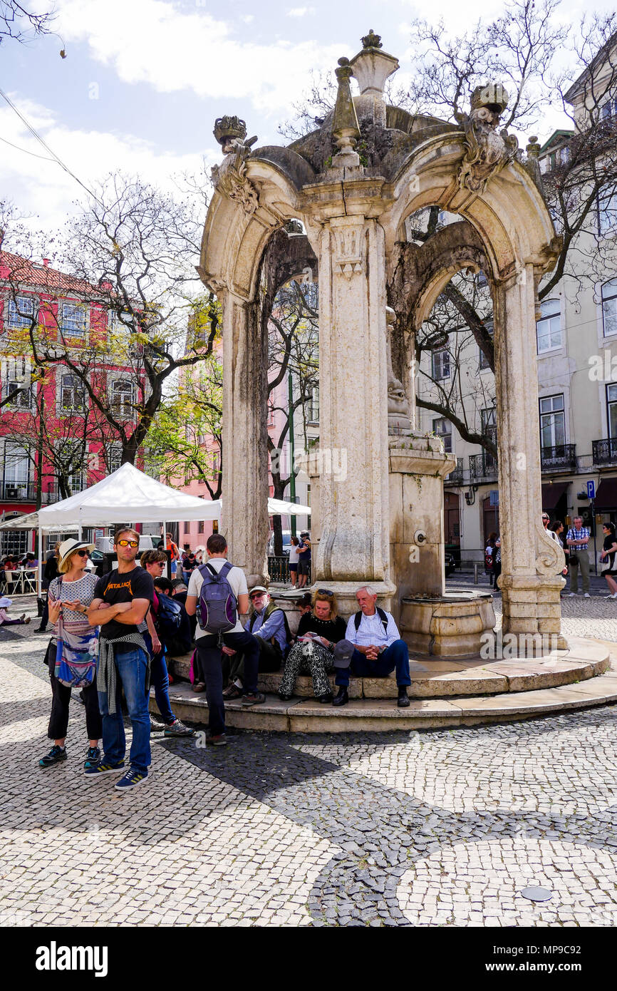 Largo do Carmo, Carmes square, Lisbon, Portugal Stock Photo - Alamy