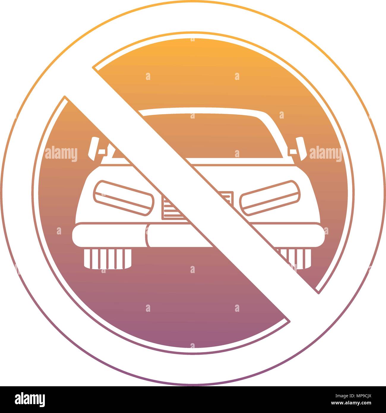 No cars allowed prohibition sign, no cars entry, Do not drive symbol ...