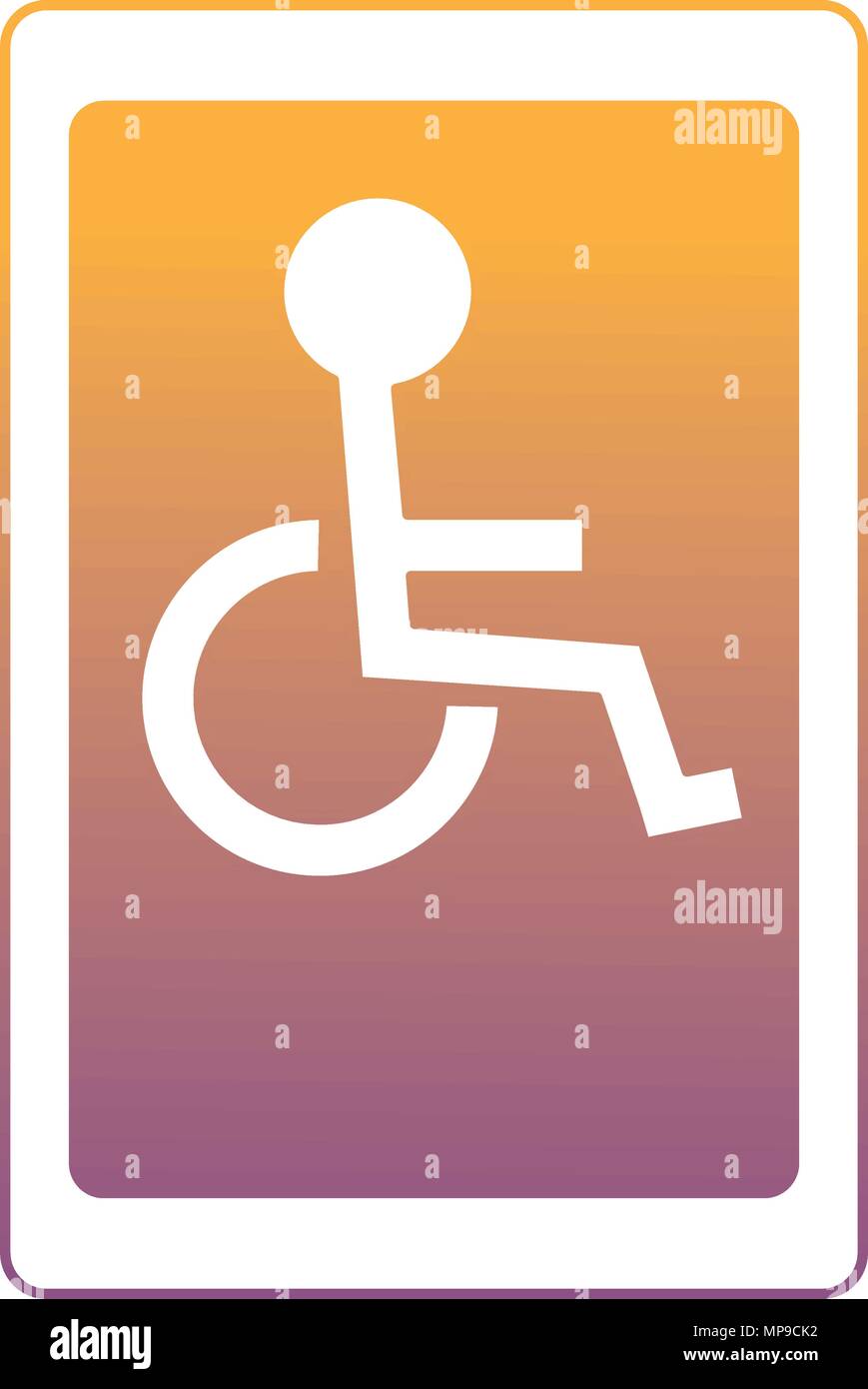 Disable Parking Zone Sign over white background, colorful design ...