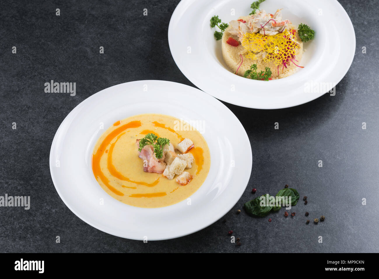 Good serving of couscous cousins with meat and vegetables Stock Photo ...