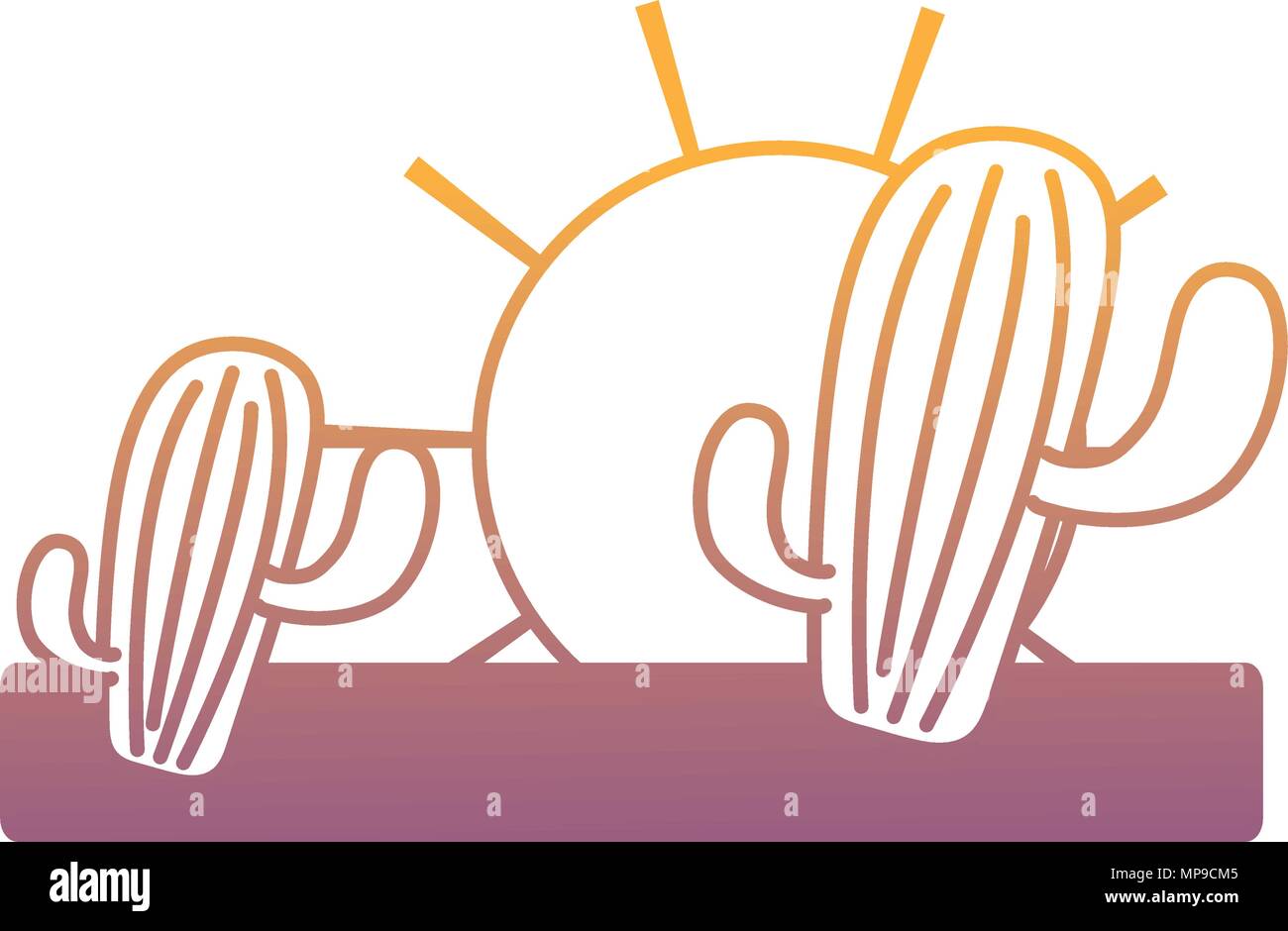 sun and cactus design. over white background, vector illustration Stock ...
