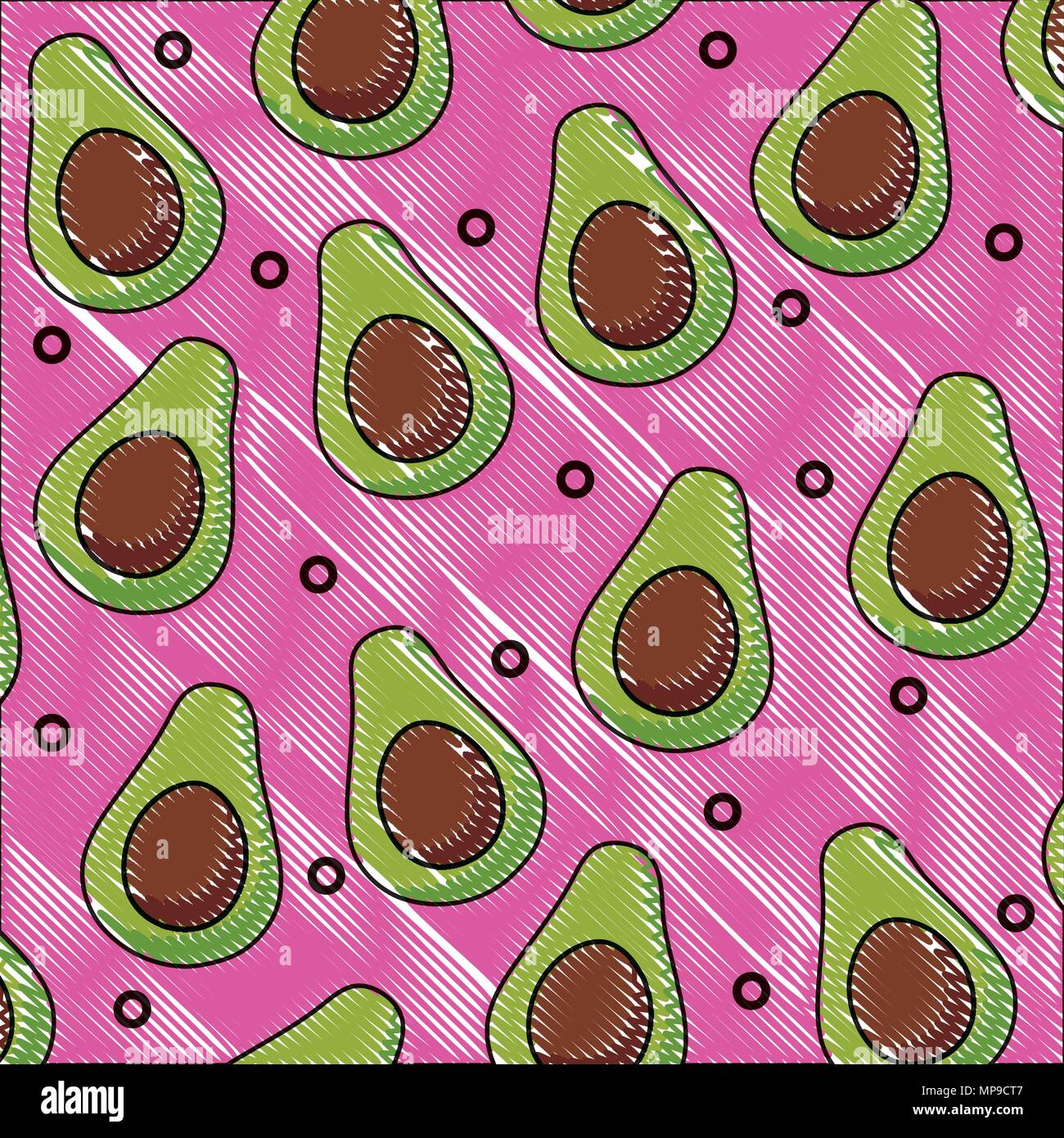 background of avocado pattern, colorful design. vector illustration ...