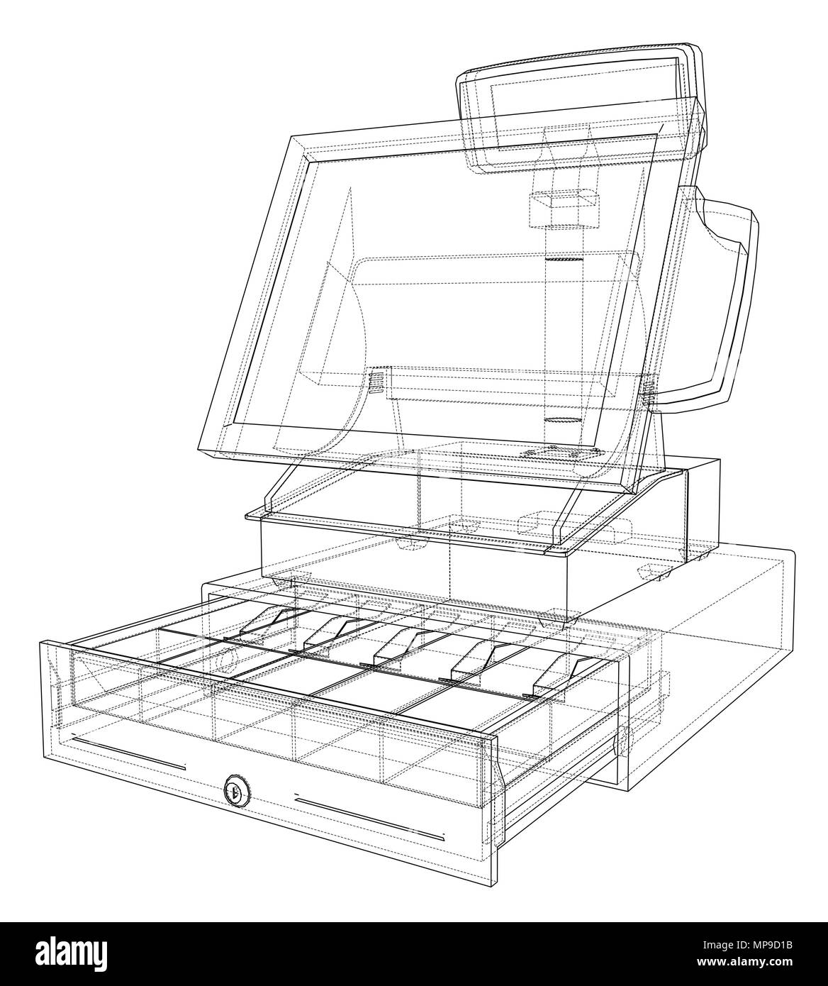 Cashbox with touch screen concept. Vector Stock Vector Image & Art - Alamy