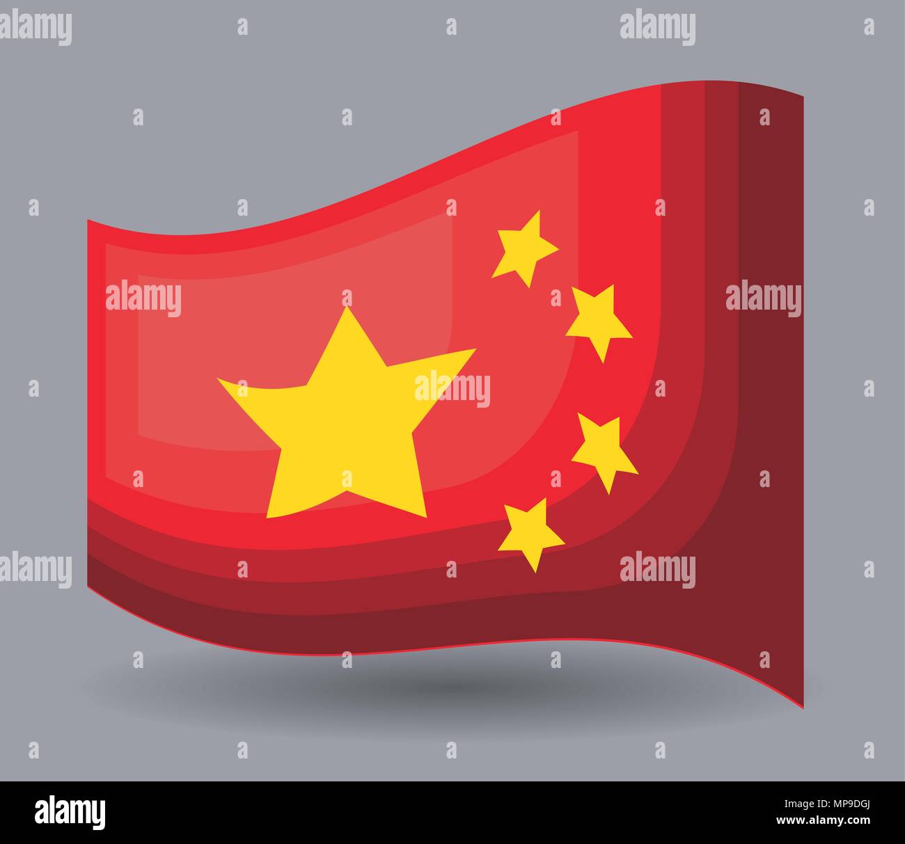 china flag over gray background, colorful design. vector illustration ...