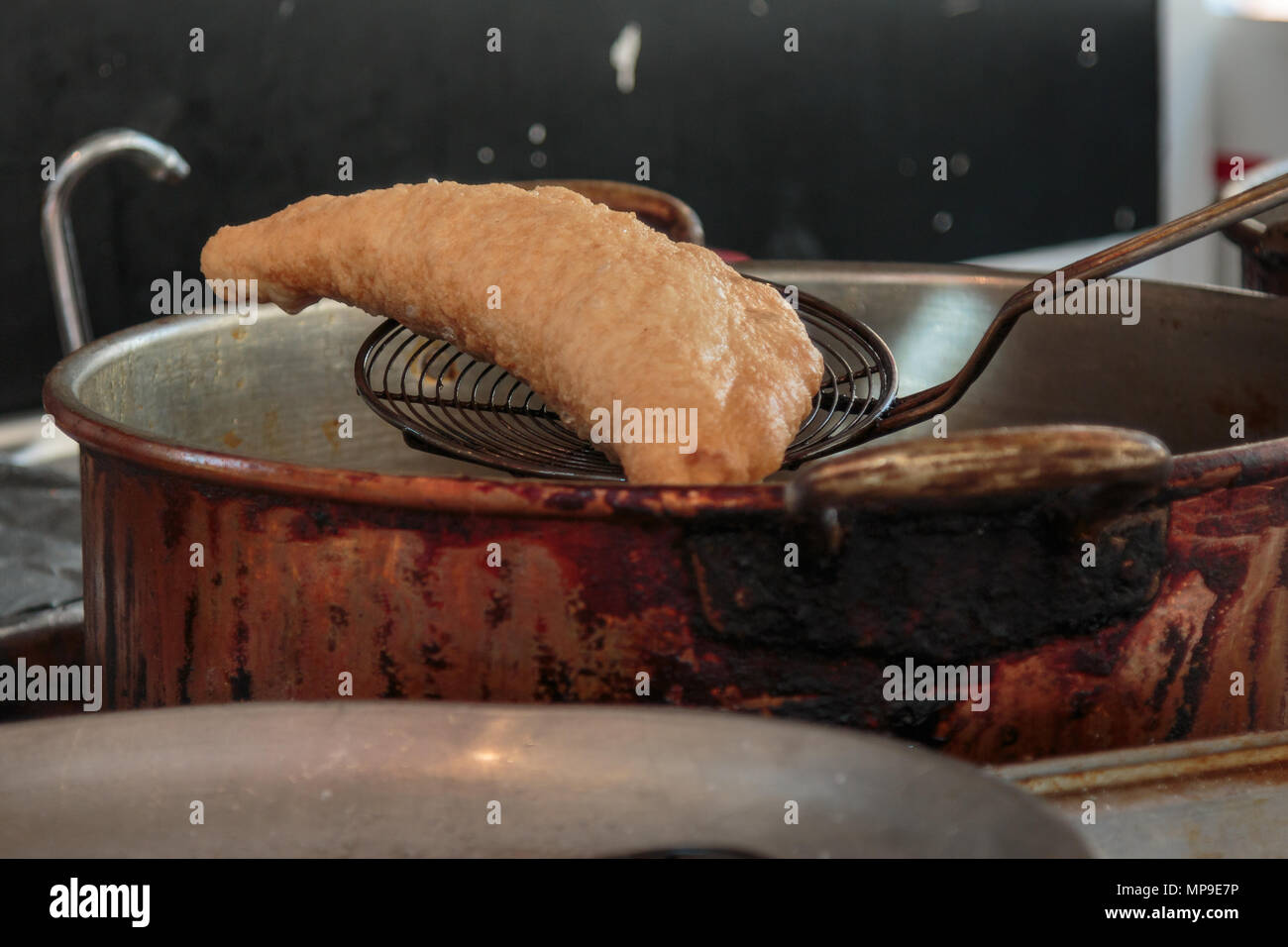 Preparing Italian Fried Stuffed Calzone, Food Theme Stock Photo - Alamy