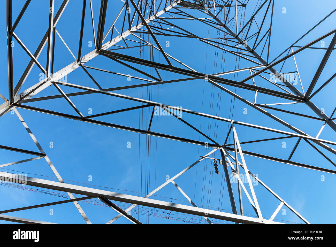 Close up underview of patterns and structured metal engineering of ...