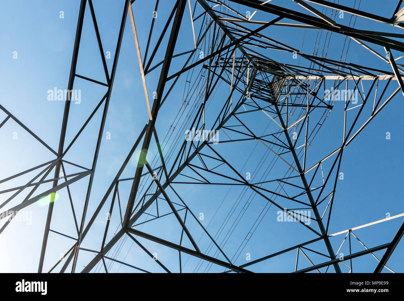 Close up underview of patterns and structured metal engineering of ...