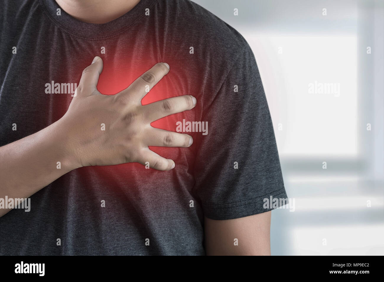 man disease chest pain suffering Heart attack Stock Photo - Alamy