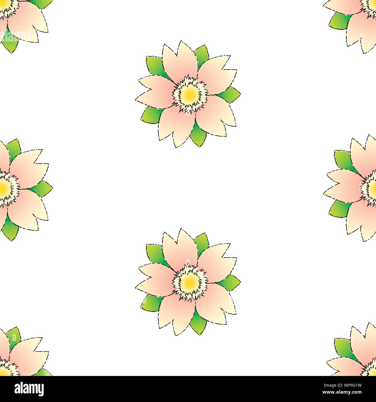 Seamless vector sakura on white random pattern in tattoo style Stock ...