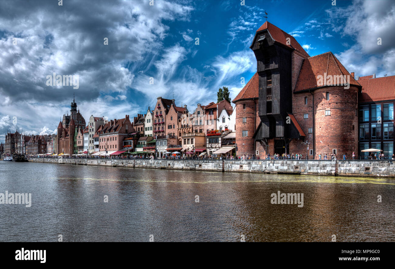 Gdańsk - Gdansk - Danzig. Krantor. Motława River Stock Photo - Alamy