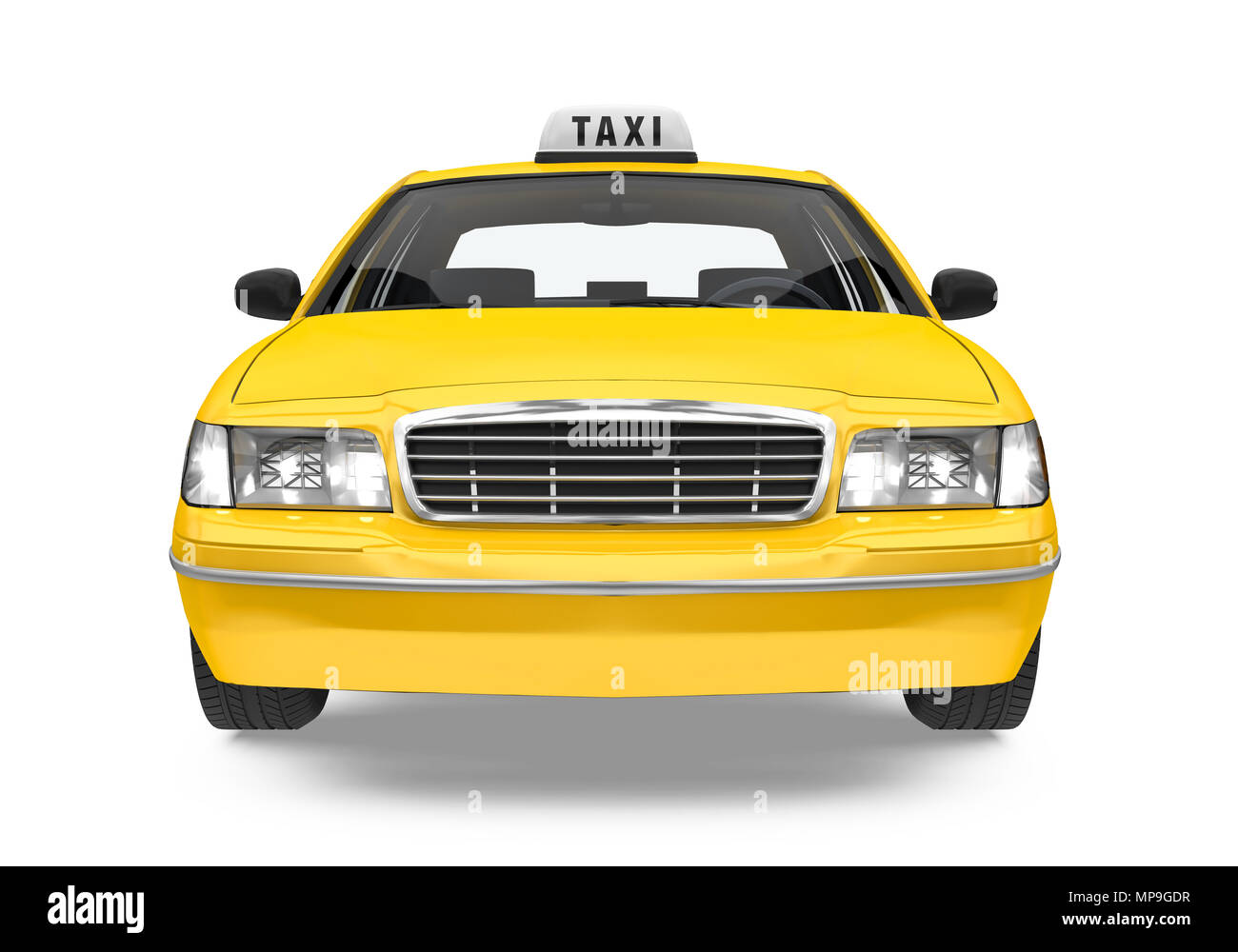 Yellow Taxi Isolated Stock Photo - Alamy