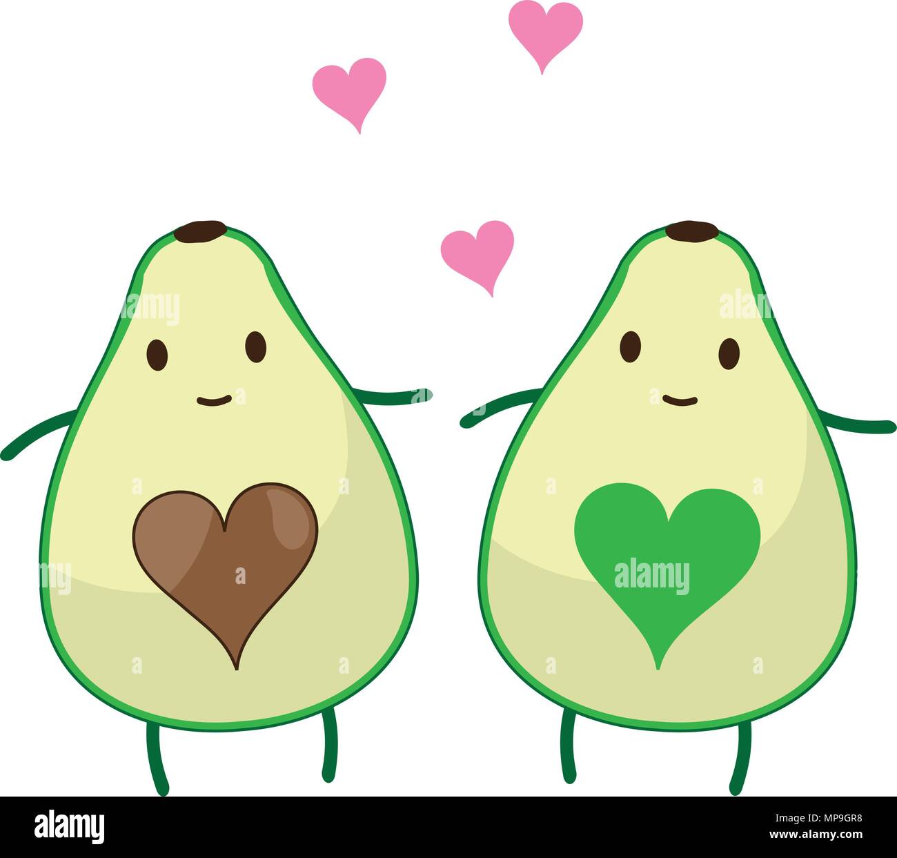 Cartoon avocado ripe avocados Stock Vector Images - Alamy