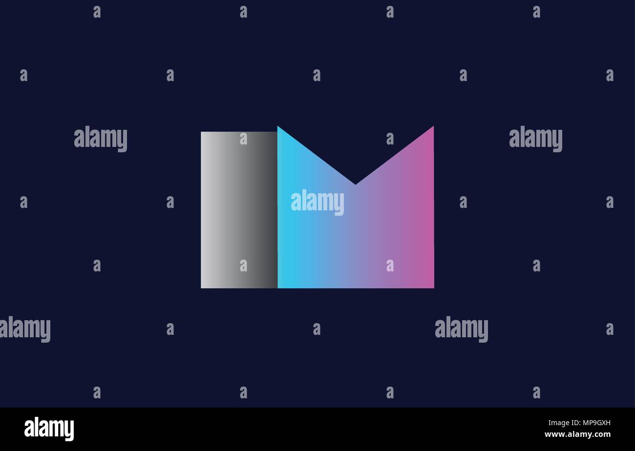 initial alphabet letter im i m logo combination in pink blue and grey ...