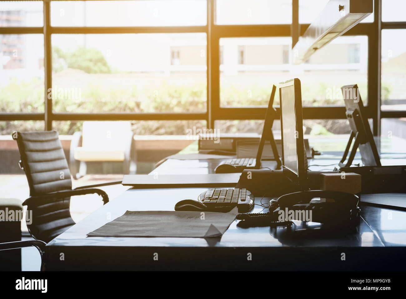 Workspace, Modern Office Interior Stock Photo - Alamy