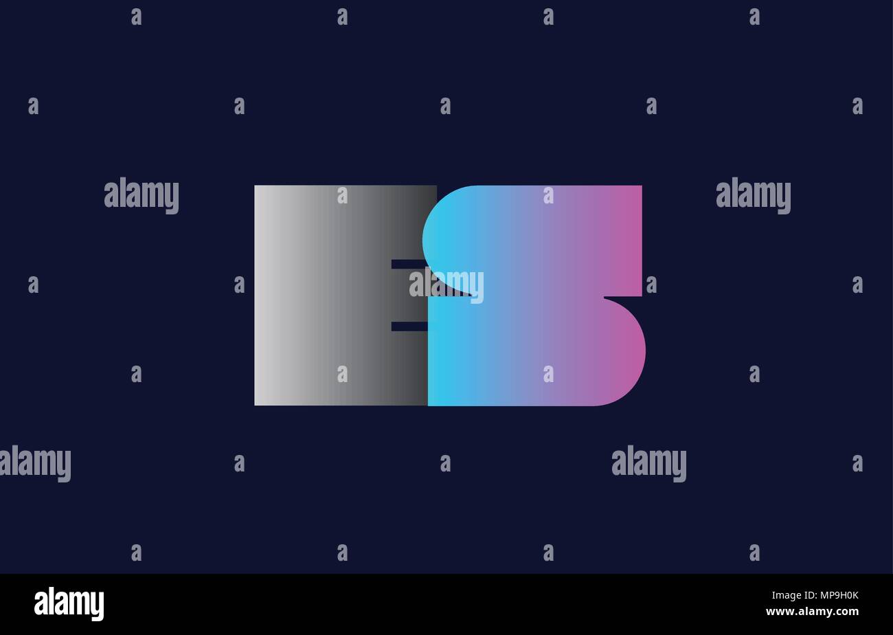 initial alphabet letter es e s logo combination in pink blue and grey ...