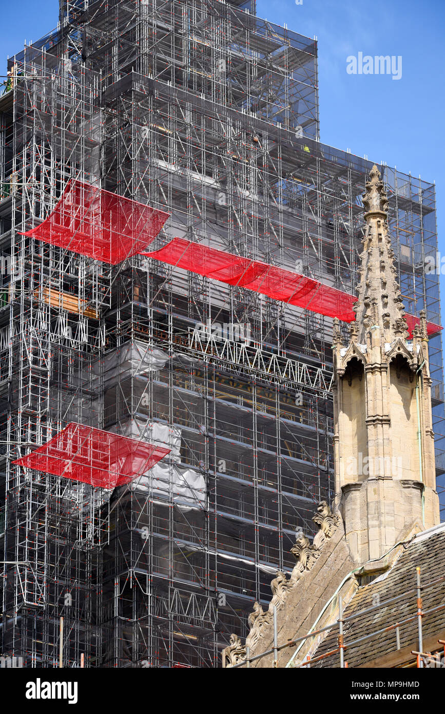 Elizabeth Tower, Big Ben, shrouded in scaffolding during renovation ...