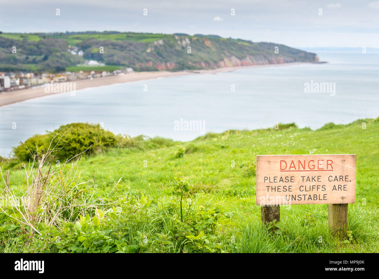 Seaton bay devon england jurrasic coast chalk unstable cliffs h hi-res ...