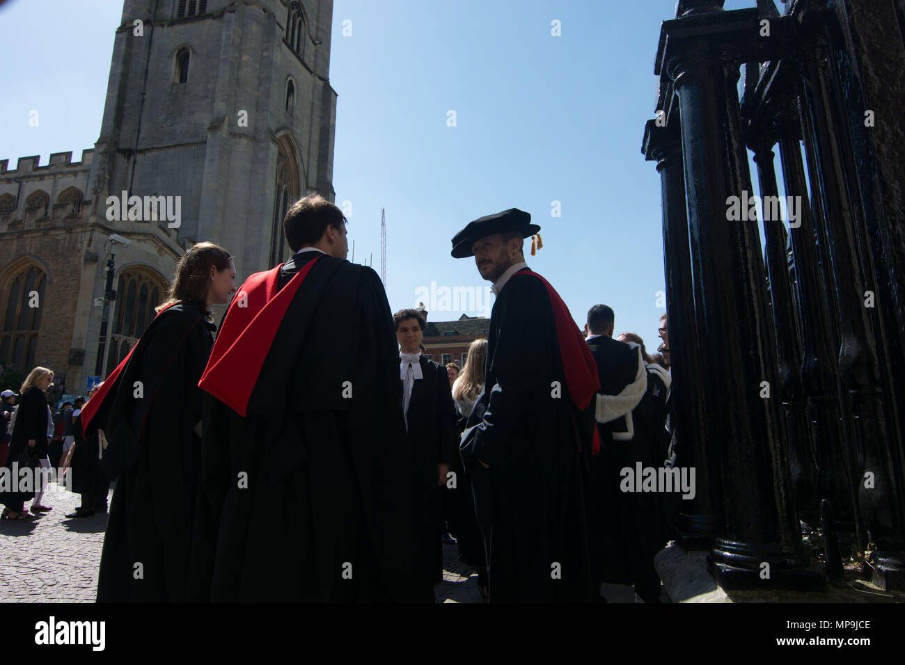 Cambridge UK-2018-May-19, Students chatting outside the Senate House ...