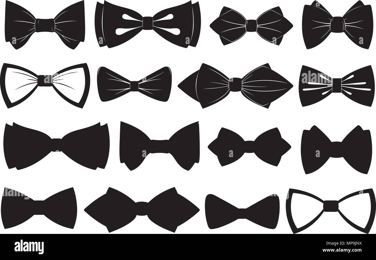 Set of different bow ties isolated on white Stock Vector Image & Art ...