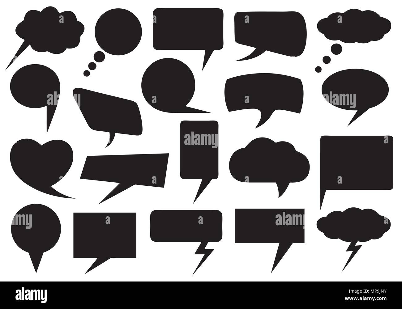 Set of different speech bubbles isolated on white Stock Vector Image ...