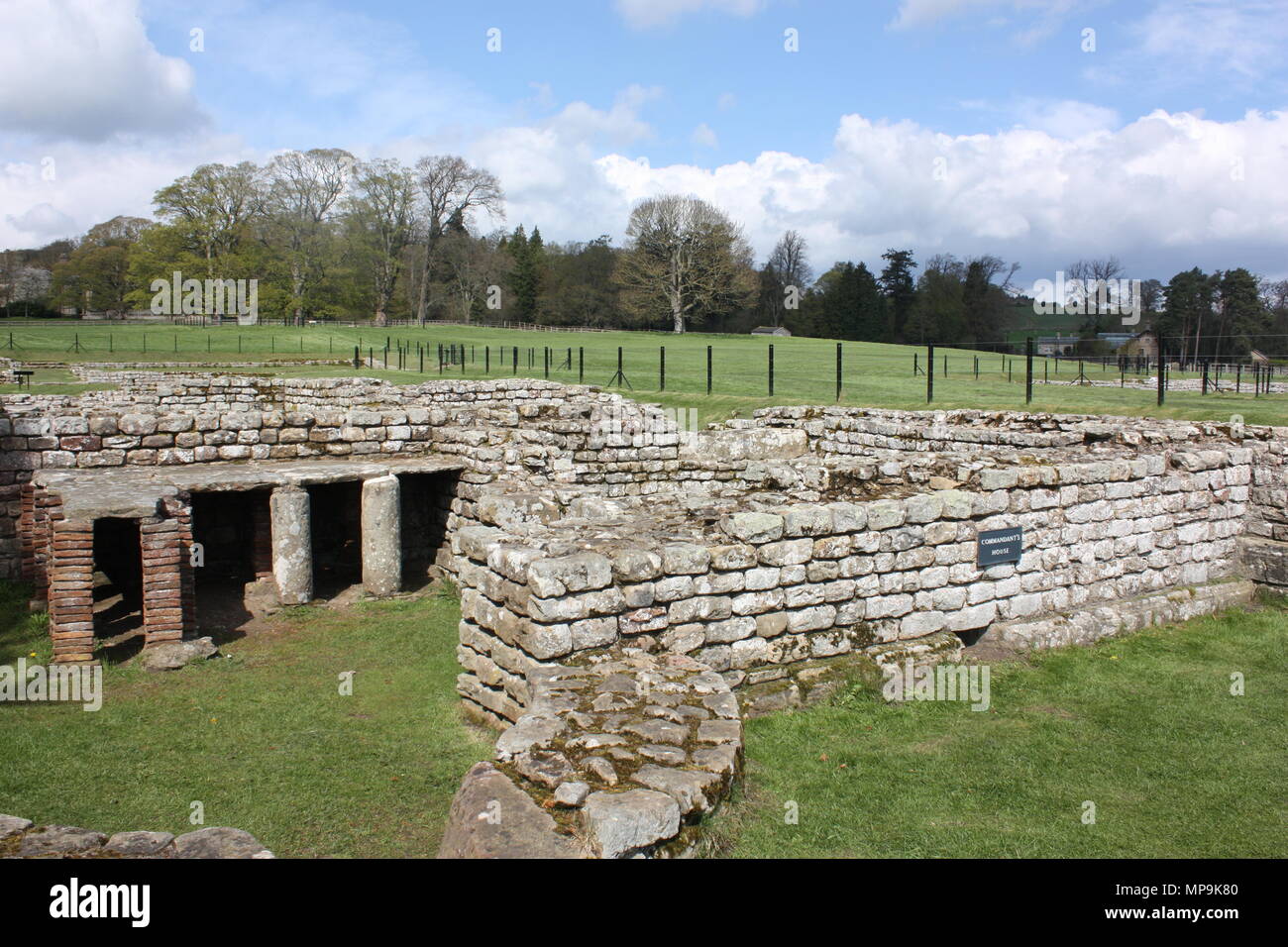 The Commandant's House at Chester Roman Fort near Hadrian's Wall Stock ...