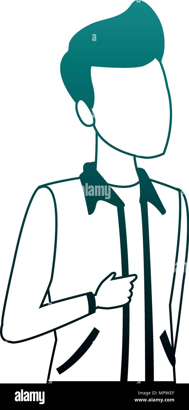 Young man cartoon blue lines Stock Vector Image & Art - Alamy