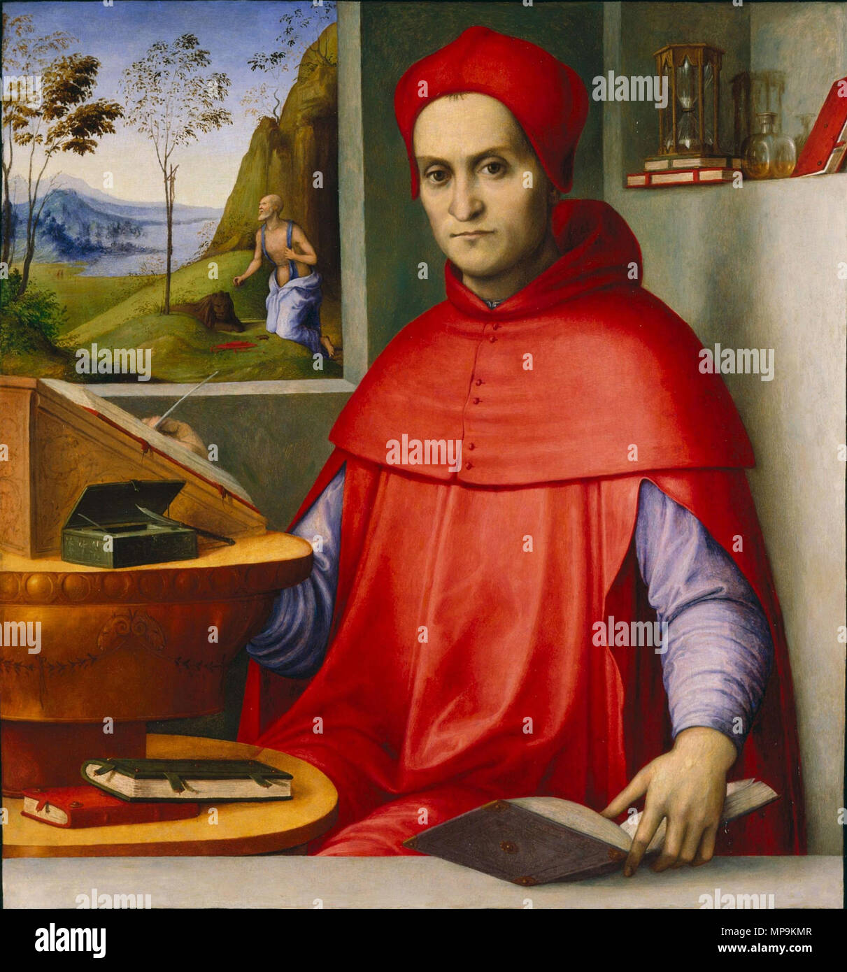 English: Portrait of a Cardinal in his Study (as St Jerome) . English ...