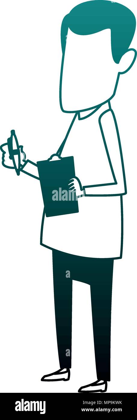 Cute doctor cartoon blue lines Stock Vector Image & Art - Alamy