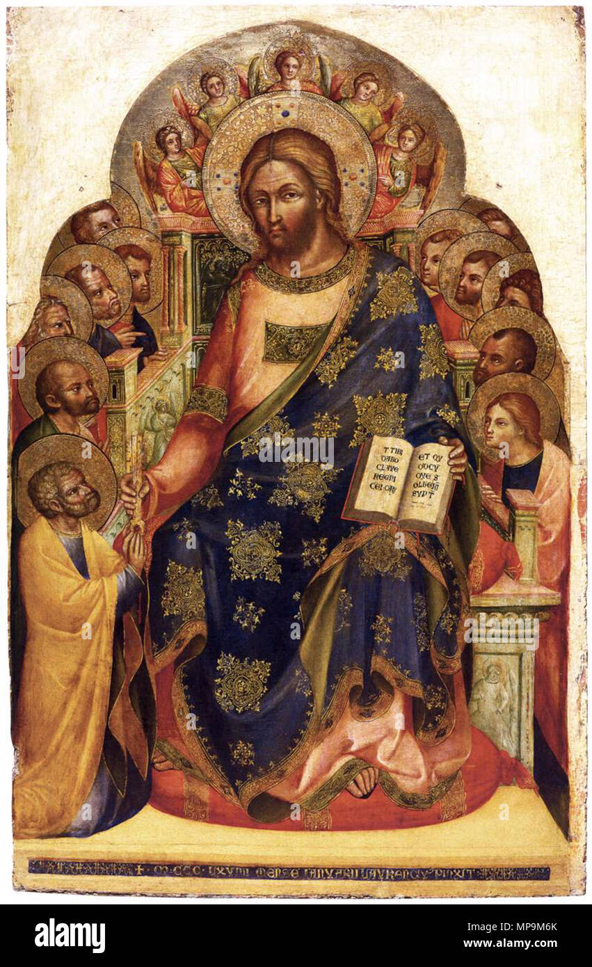 English: Christ Giving the Keys to St Peter 1369. 820 Lorenzo veneziano ...