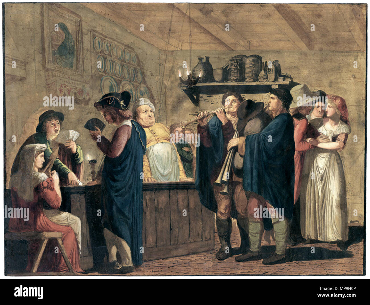 823 Louis Ducros (circle) Pifferari in einer römischen Taverne Stock ...