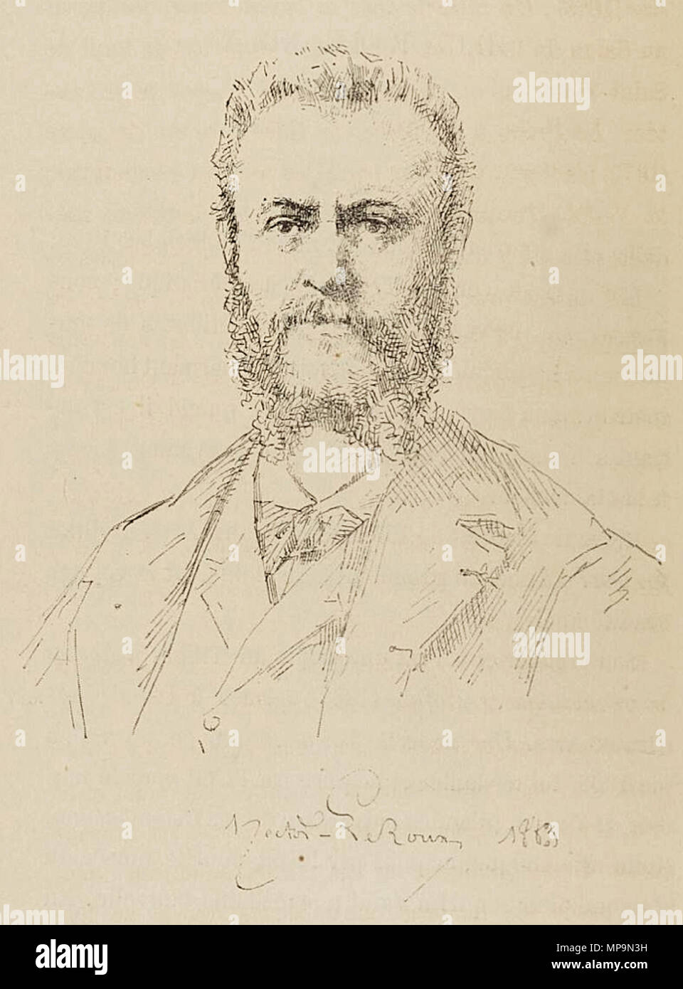 . English: Selfportrait of Leroux, sketch . 1883. Louis Hector Leroux ...