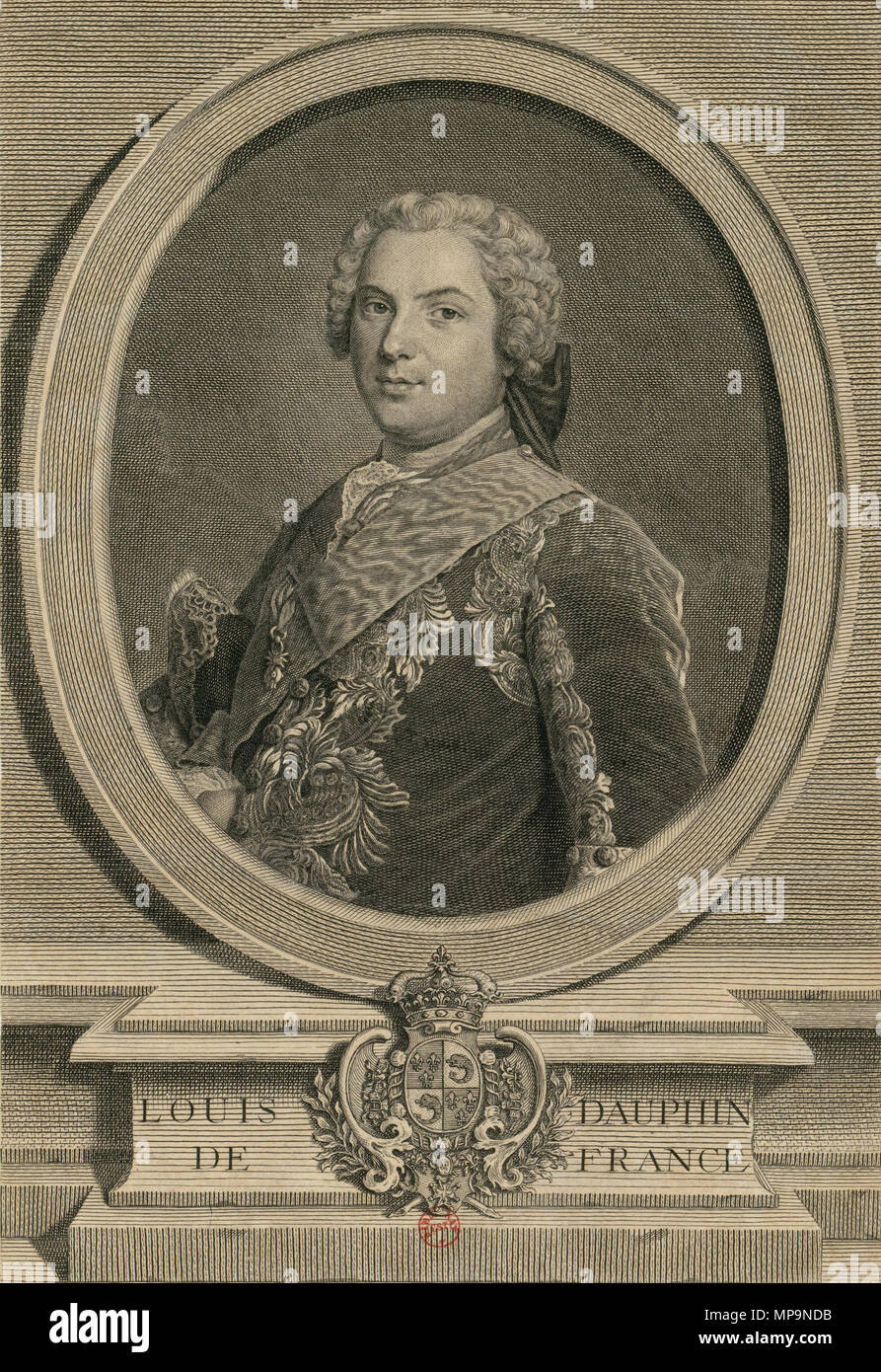 . English: Engraved portrait of Louis, Dauphin of France (1729–1765 ...