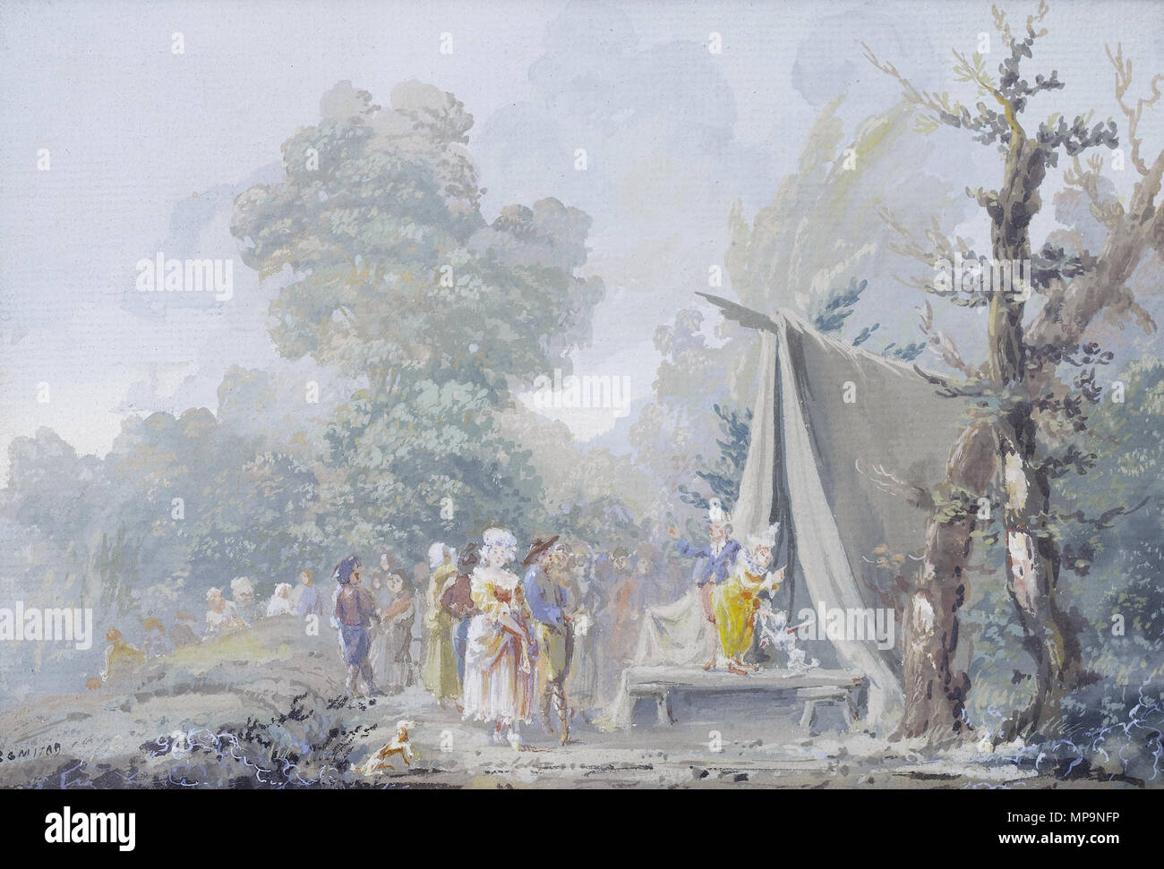 Français : Une pantomime village English: A village pantomime 18th ...