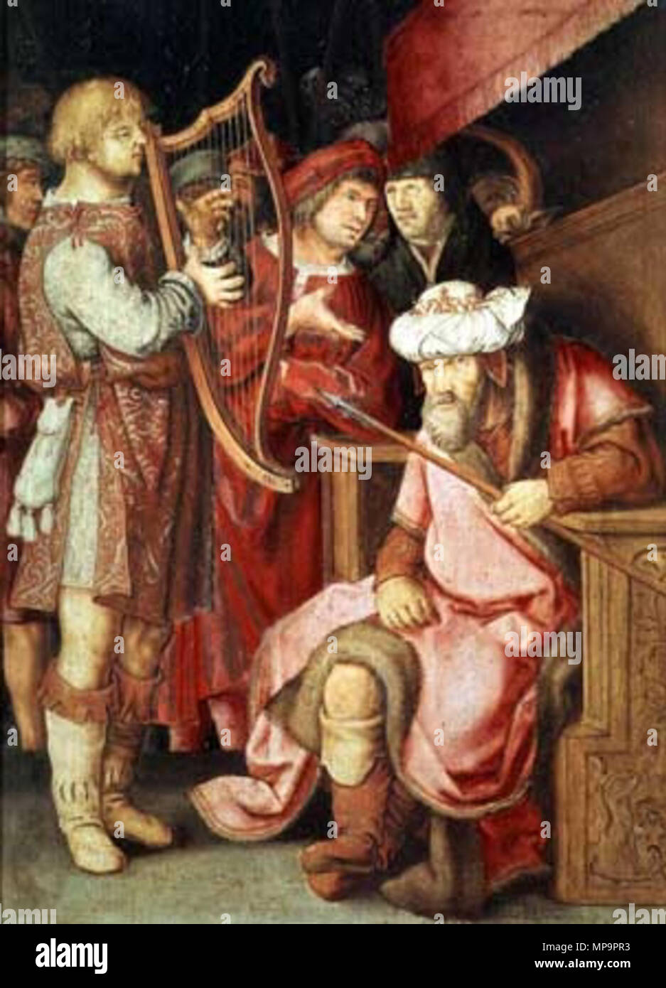 . David spielt vor Saul die Harfe . 16th century. 830 Lucas van Leyden ...