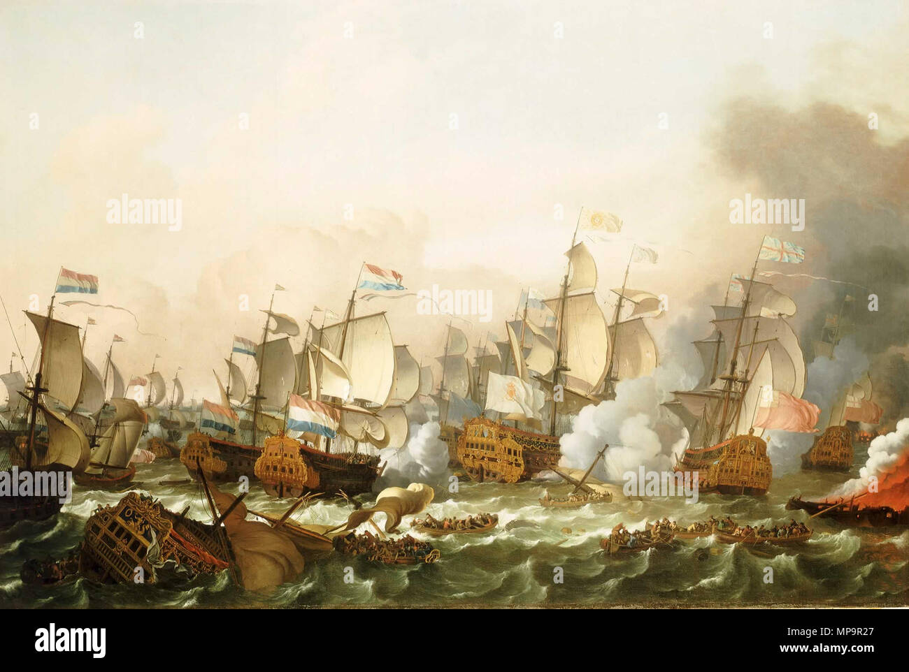 English: The Battle of Barfleur, 19 May 1692 Deutsch: Seeschlacht bei ...