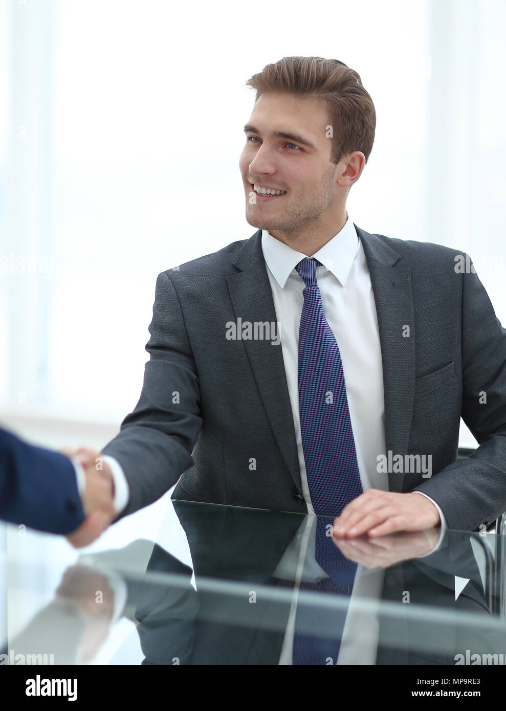 close up.business handshake.photo with copy space Stock Photo - Alamy