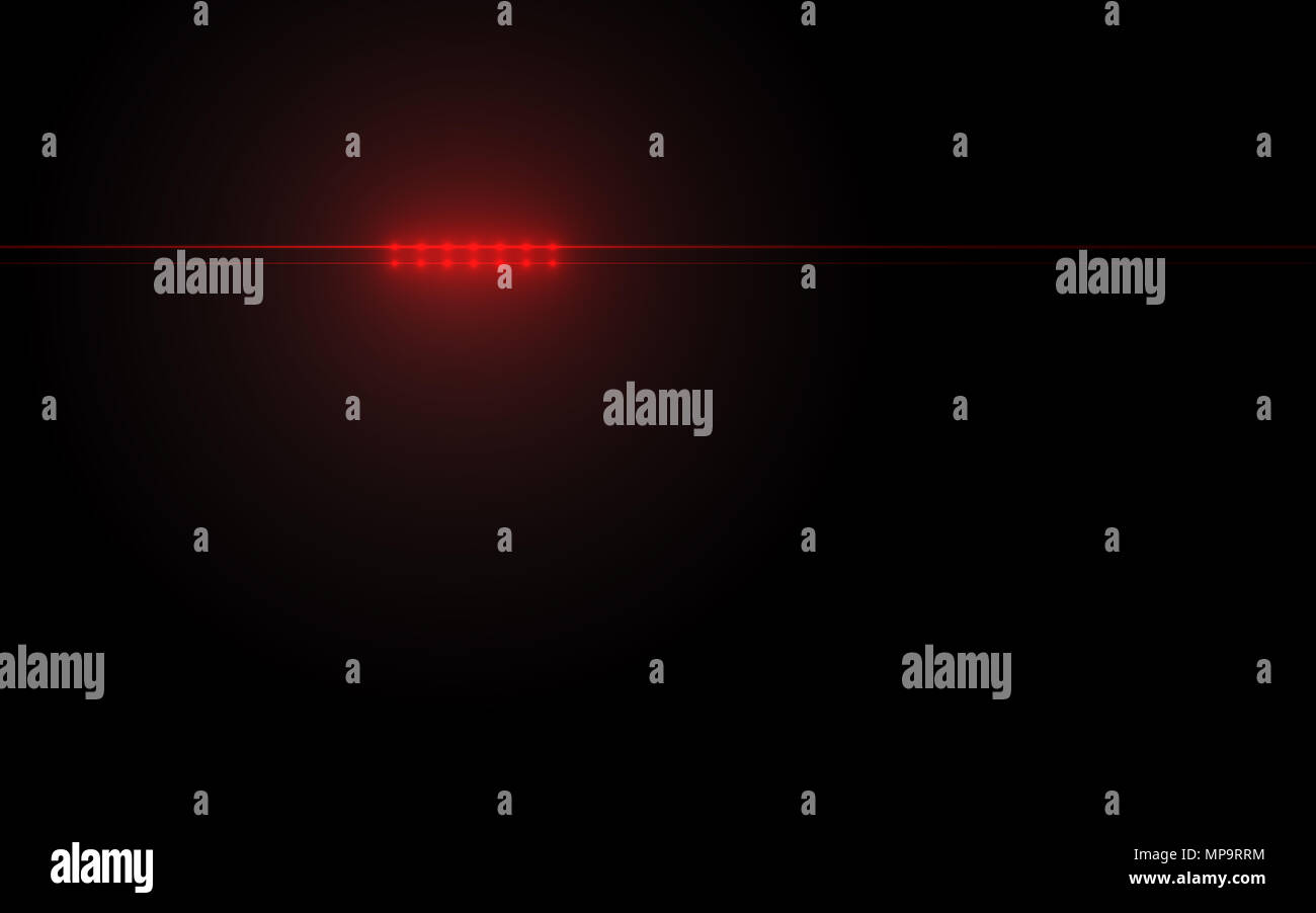 Abstract red dot and digital flare light on black background Stock ...