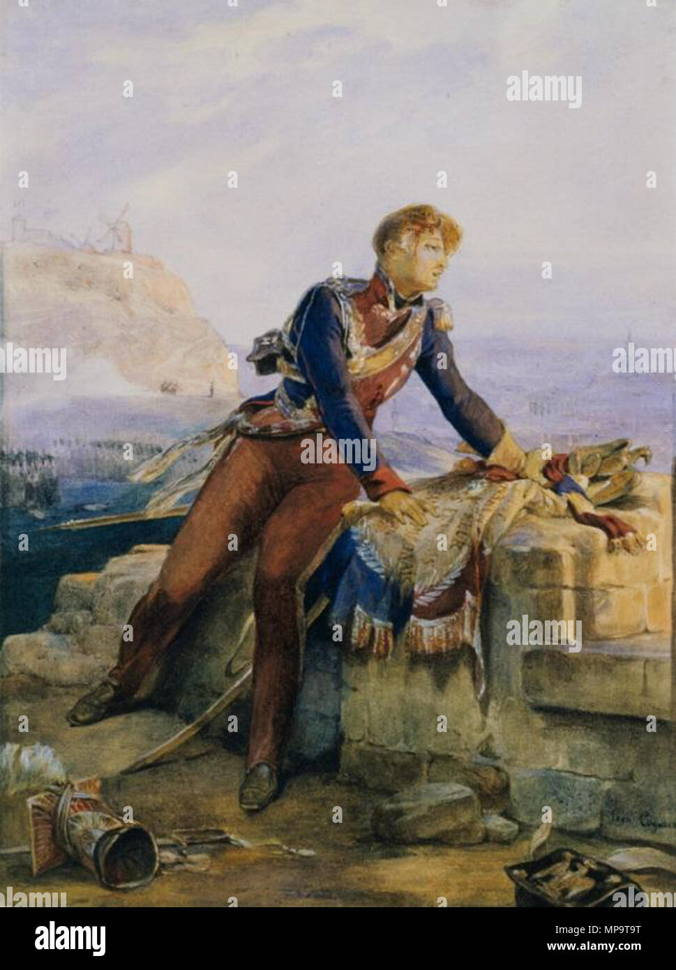 836 Léon Cogniet - The Polish Standard-Bearer - Paris 1814 Stock Photo ...