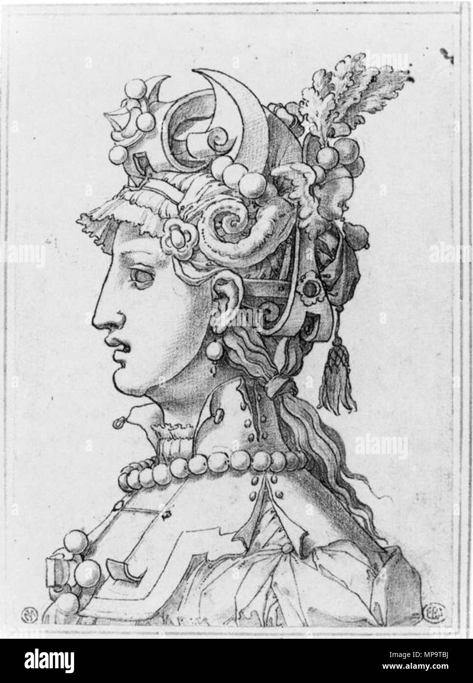 837 Léonard Thiry - Female Mask - WGA22214 Stock Photo - Alamy