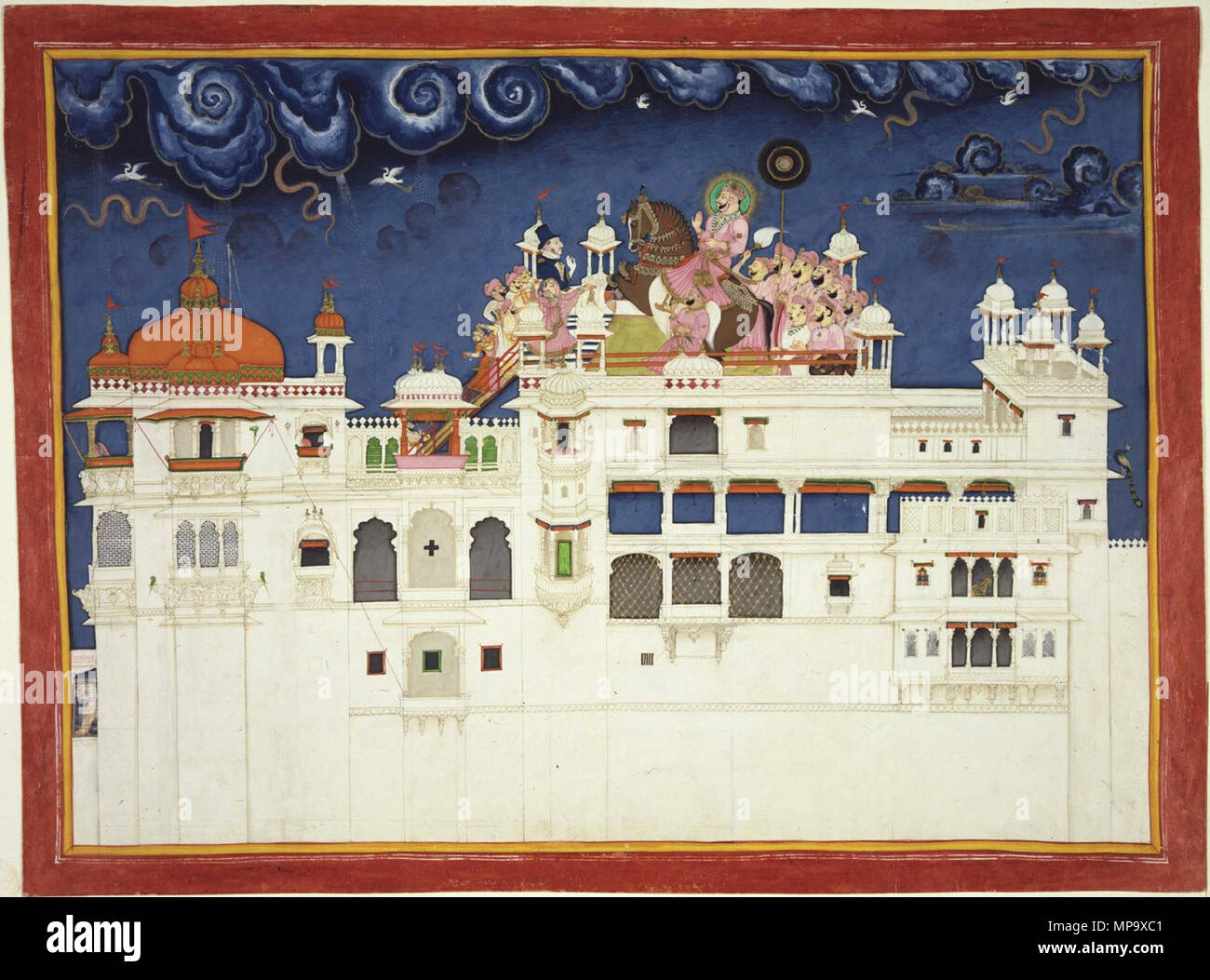 . English: Maharao Ram Singh II of Kota Riding His Horse on the Palace ...